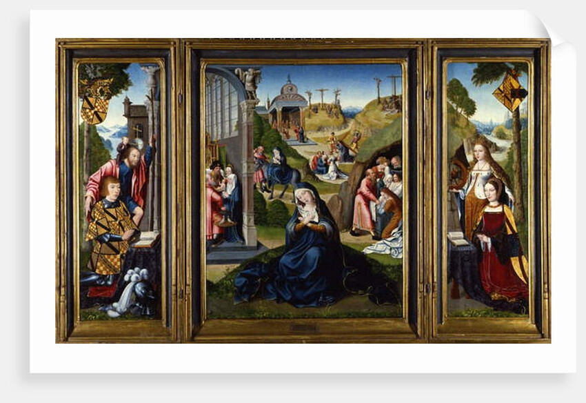 The Ashwellthorpe Triptych of the Seven Sorrows of Mary, depicting scenes from the life of the ...