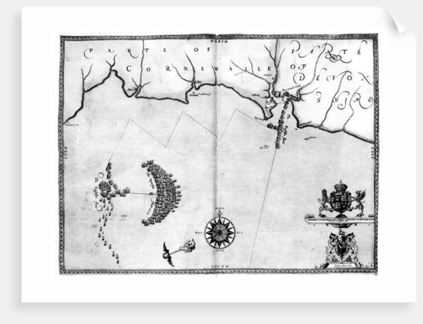 Map No.2 Showing the route of the Armada fleet, engraved by Augustine ...