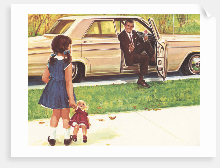 Illustration of Stranger Offering Girl Candy posters & prints by Anonymous