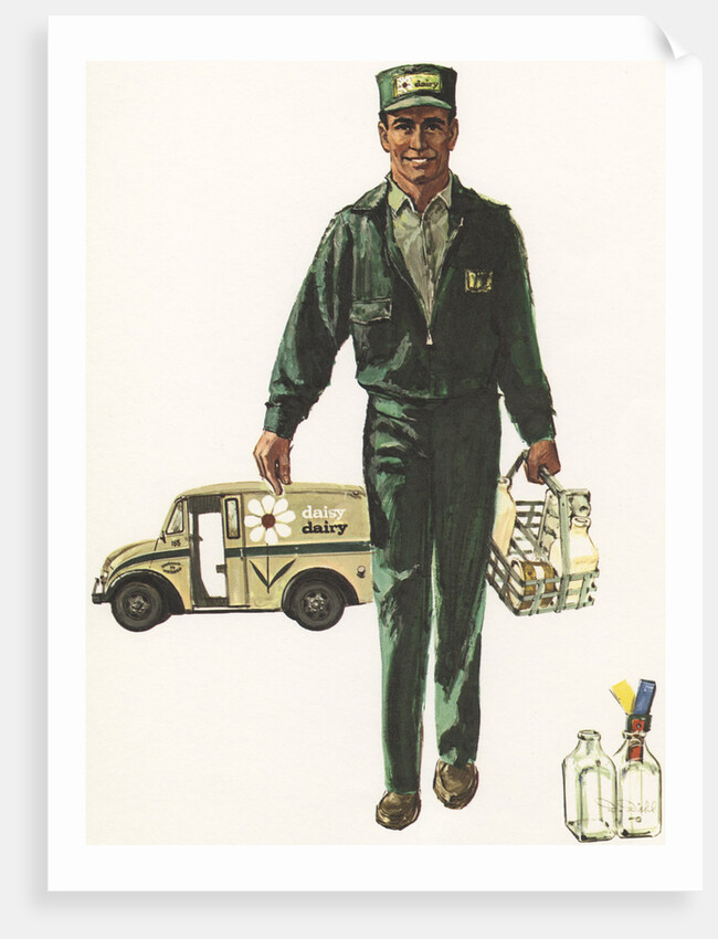 Illustration of Milkman Delivering Milk posters & prints by Anonymous
