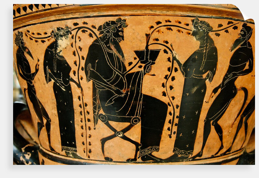 Dionysos and his thiasus by the Circle of the Antimenes Painter posters ...