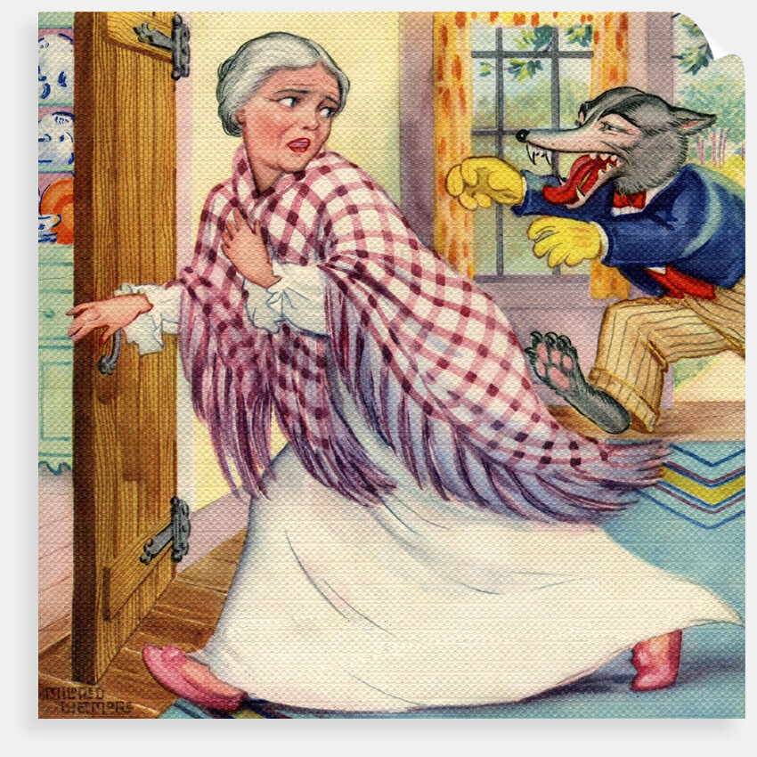 Big Bad Wolf chasing grandmother posters & prints by Corbis