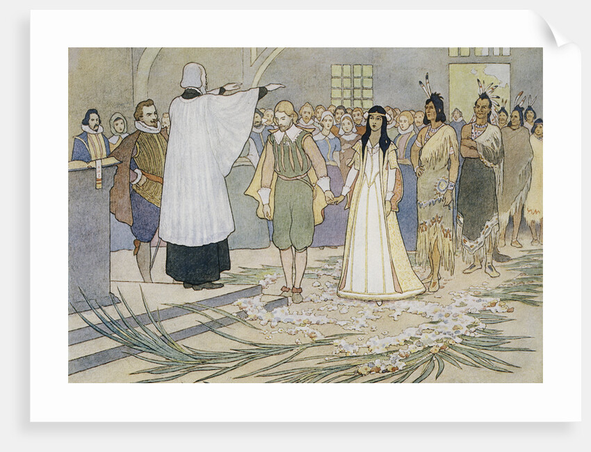 Illustration of the Marriage of Pocahontas and John Rolfe posters ...