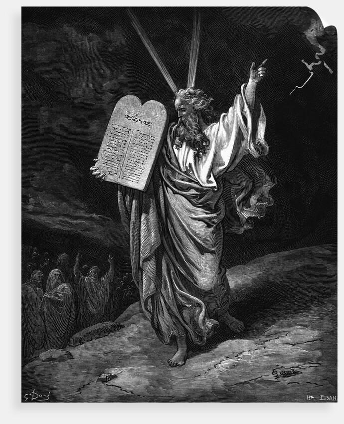 Moses Coming Down From Mount Sinai posters & prints by Gustave Dore