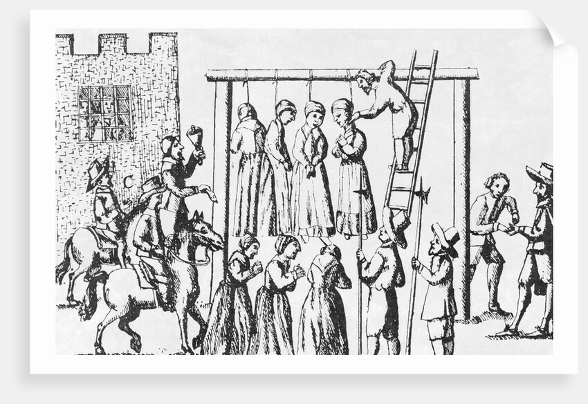 An Execution of Witches in England posters & prints by Anonymous