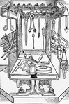 Woodcut Print of Assorted Medieval Medical Tools posters & prints by Corbis