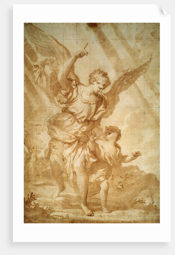Guardian Angel, 17th century posters & prints by Domenico Piola I