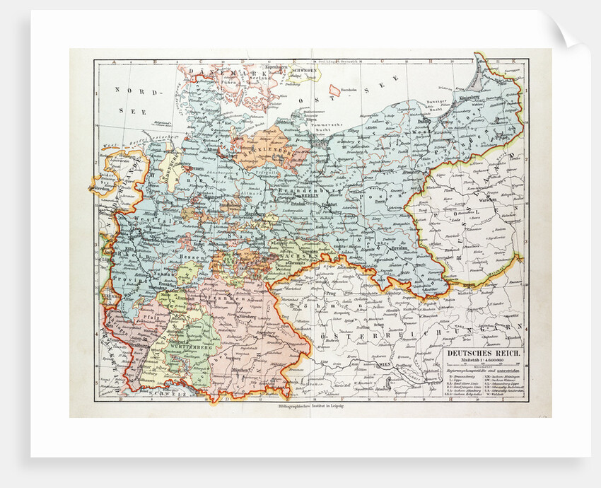 Map of the German Empire 1899 posters & prints by Anonymous