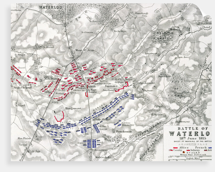 Map of the Battle of Waterloo posters & prints by Alexander Keith Johnston