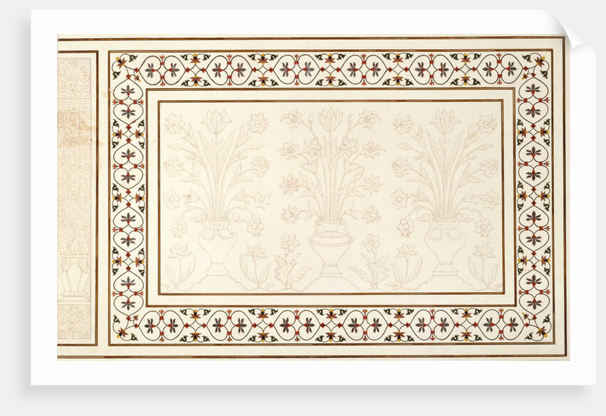 Decorative border from the Taj Mahal, relief posters & prints by Anonymous