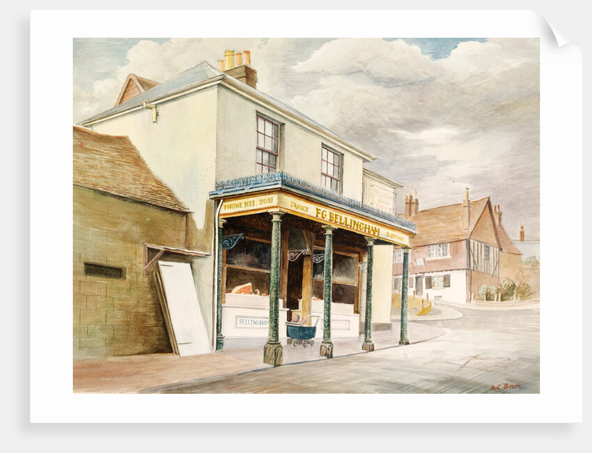 Butcher's Shop, corner of Slipshoe Lane, Reigate posters & prints by A ...